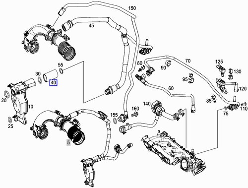 Mercedes M270 M274 Engine Oil Separator Breather Pipe A2700105500 | eBay