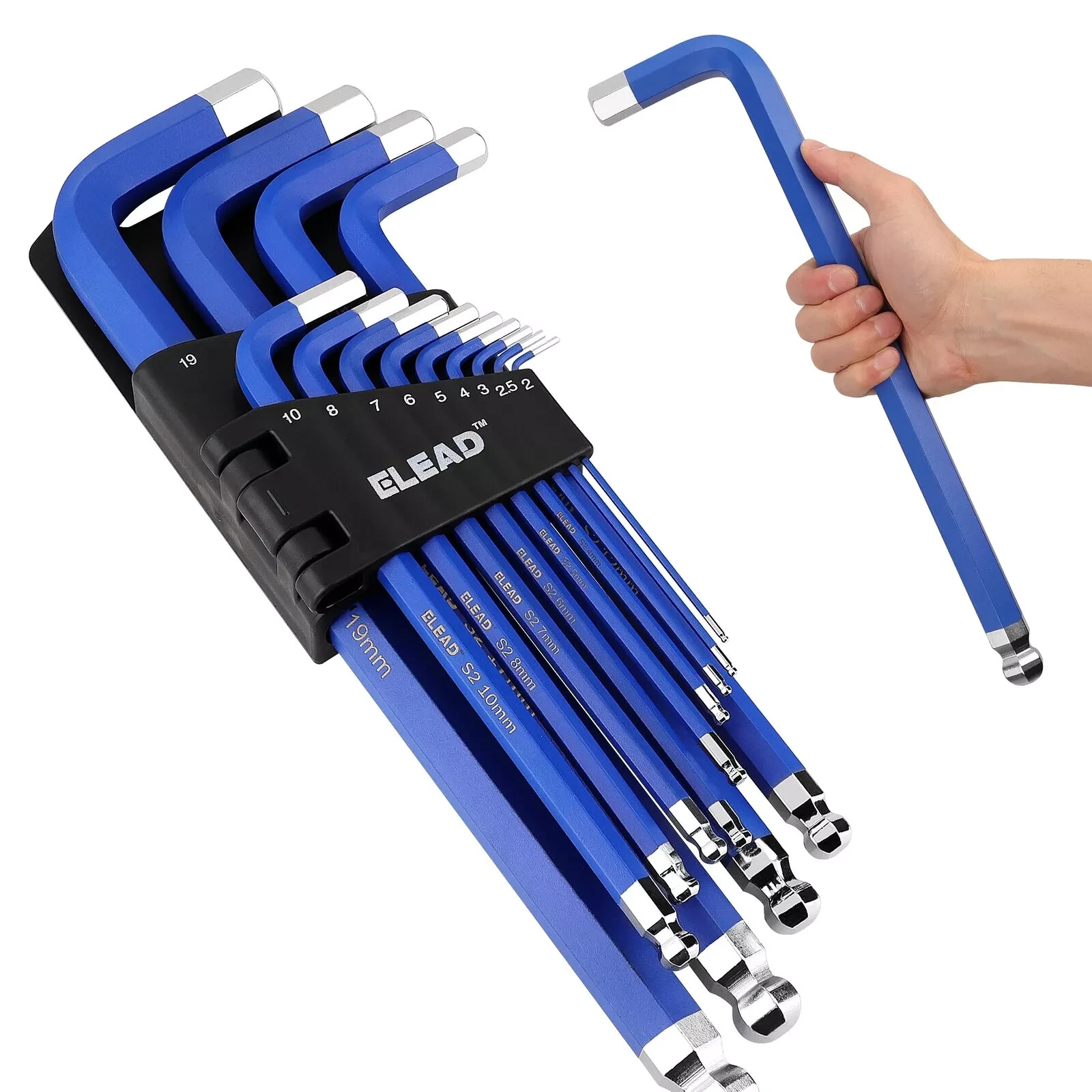 Jumbo Hex Key Allen Wrench Set | 13-Piece Metric 2-19mm | Long Ball End ...