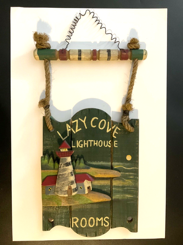 Wooden 3D Lighthouse Cottage Sign. Carving and Painting make a calming ...