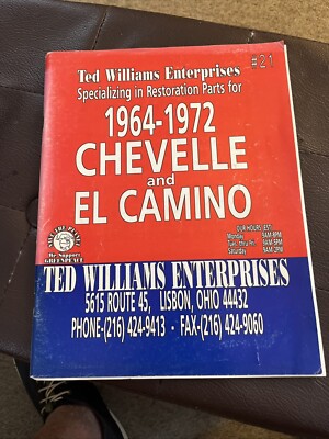 Ted William Enterprises Parts Catalog #21 1964-1972 Chevelle and El ...