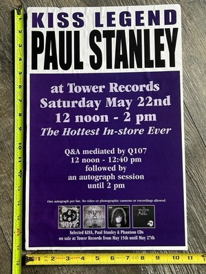 KISS Poster PAUL STANLEY Store Display Meet & Greet Tower Records ...