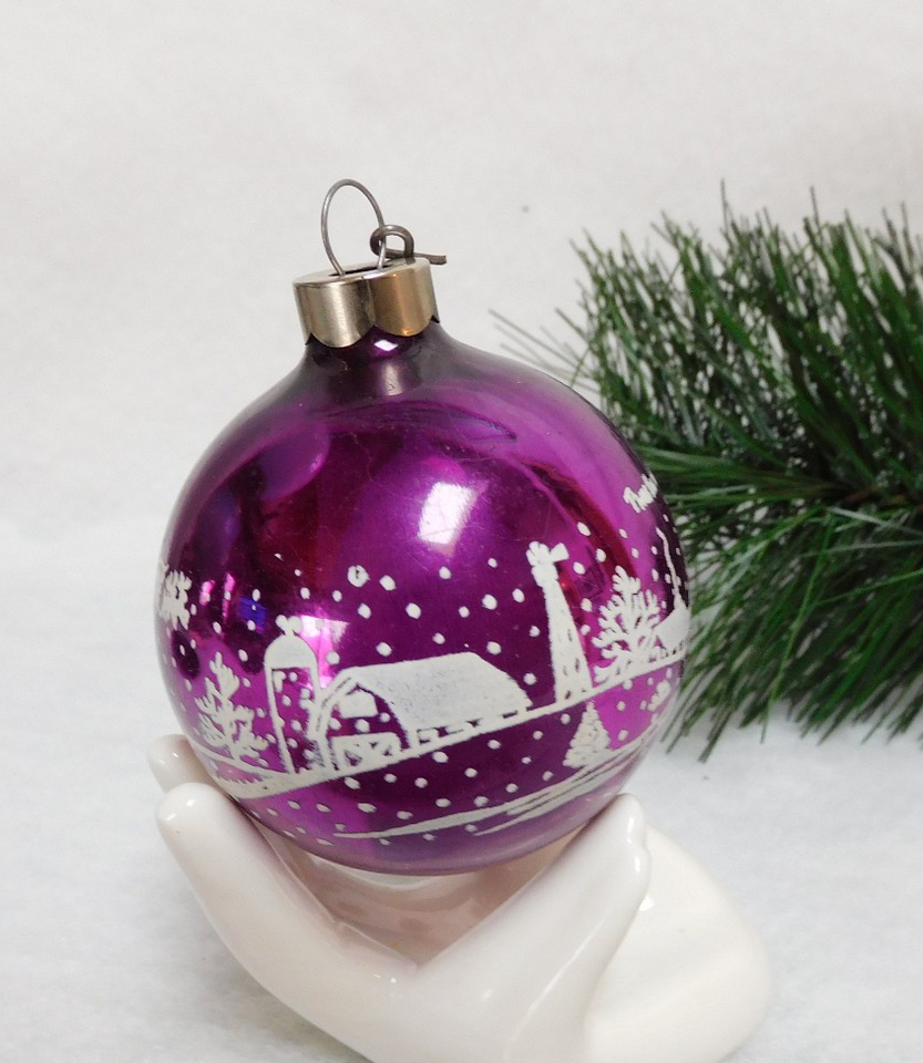 VINTAGE SHINY BRITE CHRISTMAS ORNAMENT TWAS THE NIGHT BEFORE CHRISTMAS ...