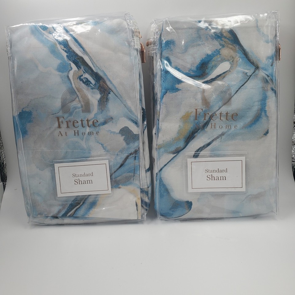 Frette At Home Blue Marble Standard Pillow Sham in Turquoise Set of 2 ...