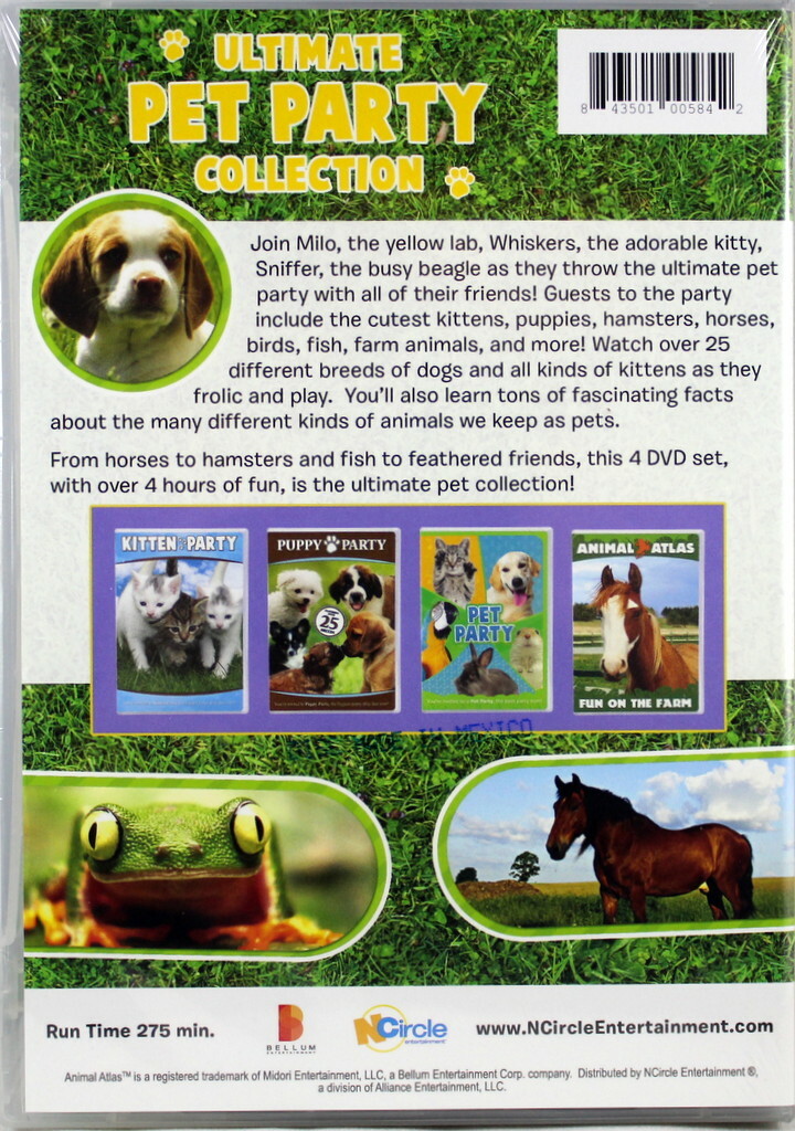Animal Atlas Ultimate Pet Party Collection NEW SET Of 4 DVDs Kitten ...