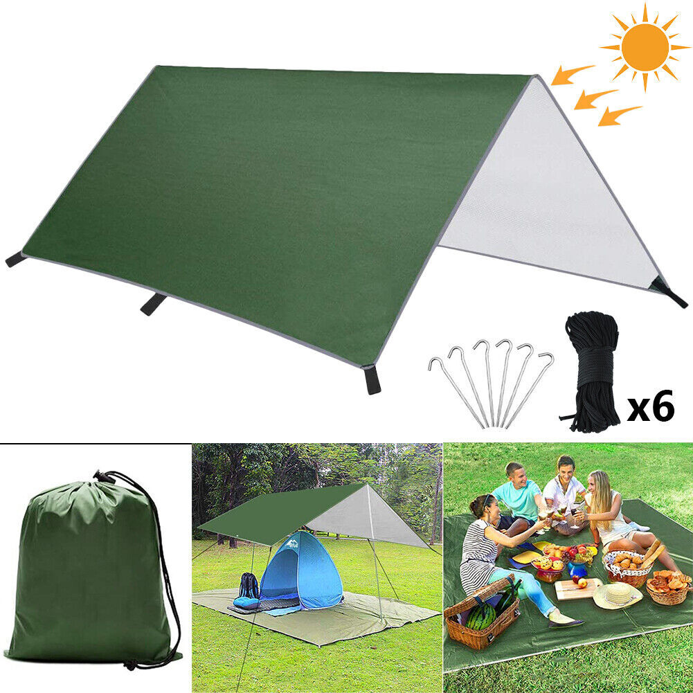 Hammock Rain Fly Camping Tarp Waterproof, 10x10ft Backpacking Rain Tarp ...
