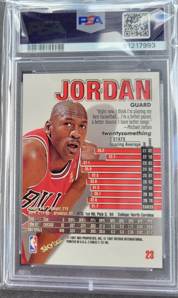 Michael Jordan Z-Force 1997 Skybox - MINT PSA 9 #23 | eBay