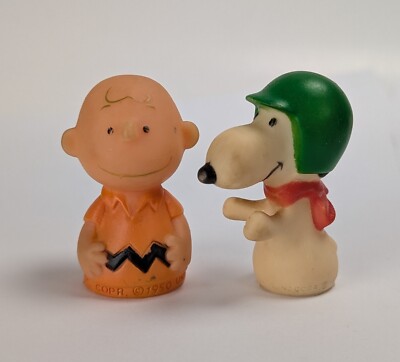 Vintage Peanuts Charlie Brown & Snoopy Finger Puppet United Feature ...