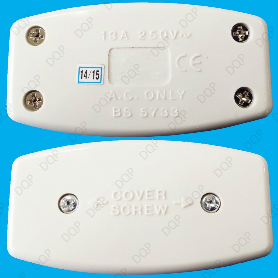 13 Amp Flexible Mains Lead Connector 3 Core Electrical Terminal Cable ...