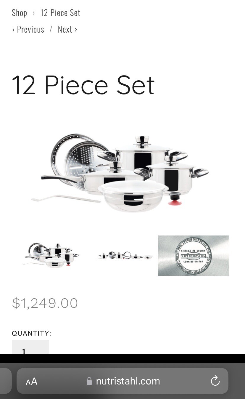 Nutri Stahl Rainbow Cookware Set, Size: 12-Piece, Color: Silver | eBay