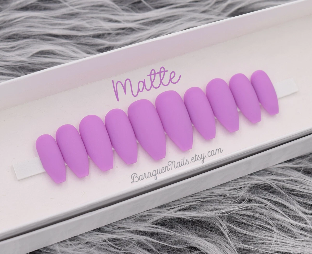 Purple Matte Acrylic Nails