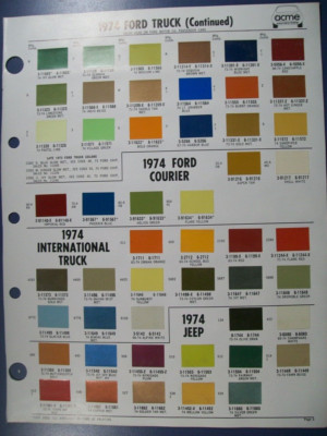 1974 IH International SCOUT truck JEEP Acme paint chips set | eBay
