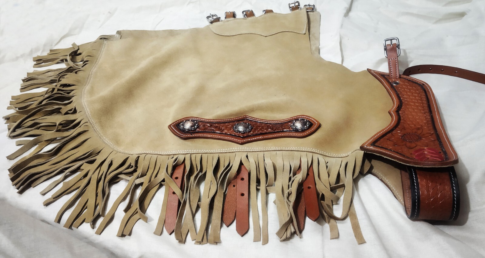 Custom Made Suede Leather Western Chinks / Chaps Soft Quality Bull ...