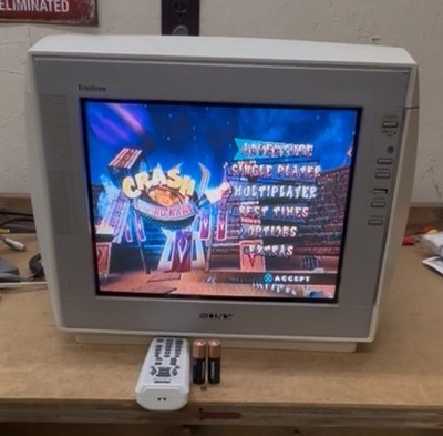 Sony Trinitron Color TV 13" KV-13FM13 CRT Retro Gaming W/ Remote TESTED ...