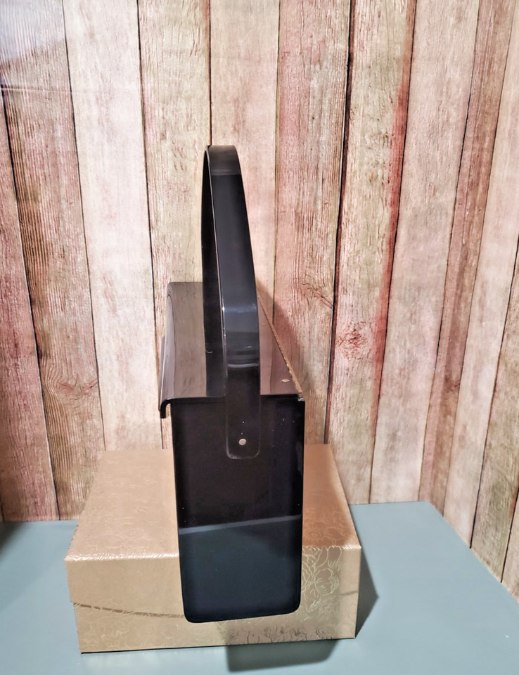 Beautiful, Vintage High Gloss Black Wilardy w/Gold Filigree Plastic ...