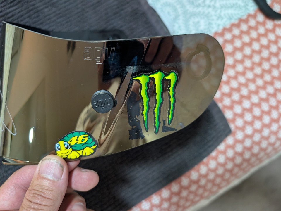 VALENTINO ROSSI HAND SIGNED AGV GP TECH HELMET VISOR DUCATI HONDA ...
