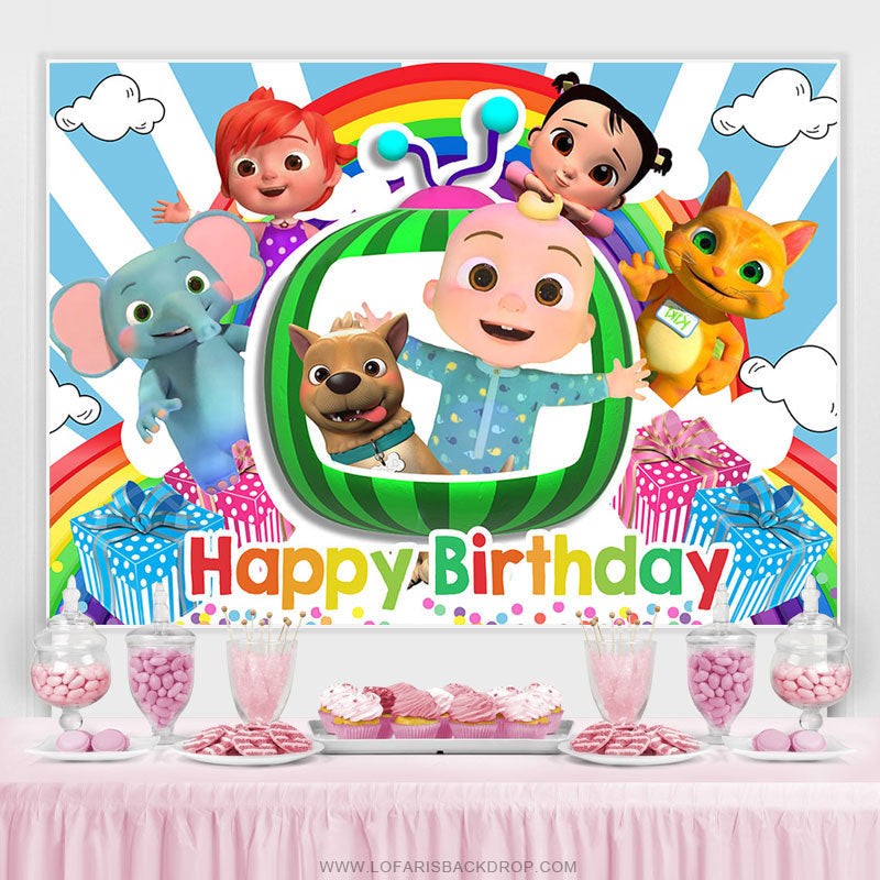 Cartoon Happy Children Happy Birthday Party Backdrop | eBay UK