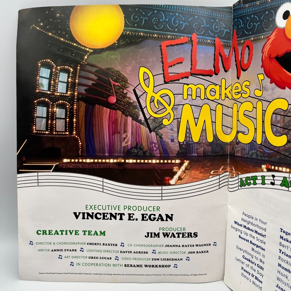 2006 Sesame Street Live Program & Activity Book Elmo Makes Music ...