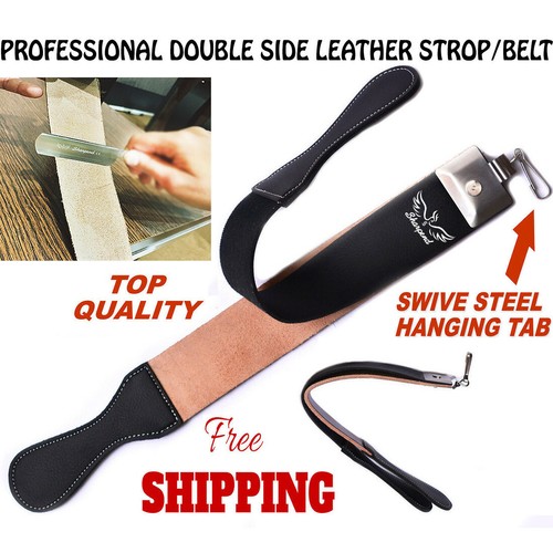 LEATHER BARBER SALON SHARPENING STROP/BELT/STRAP SHAVING CUT THROAT ...