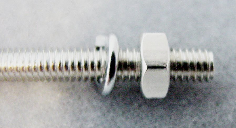 CHROME BANJO TAILPIECE ANCHOR WITH NUT AND WASHER for repairs or ...