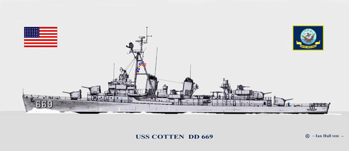 USS Cotten DD-669 in 60s Print US Navy | eBay