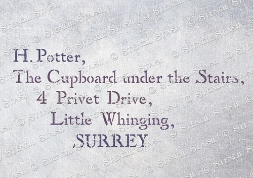 Harry Potters Address STENCIL 3 sizes HA Kids Hogwarts Furniture Crate ...