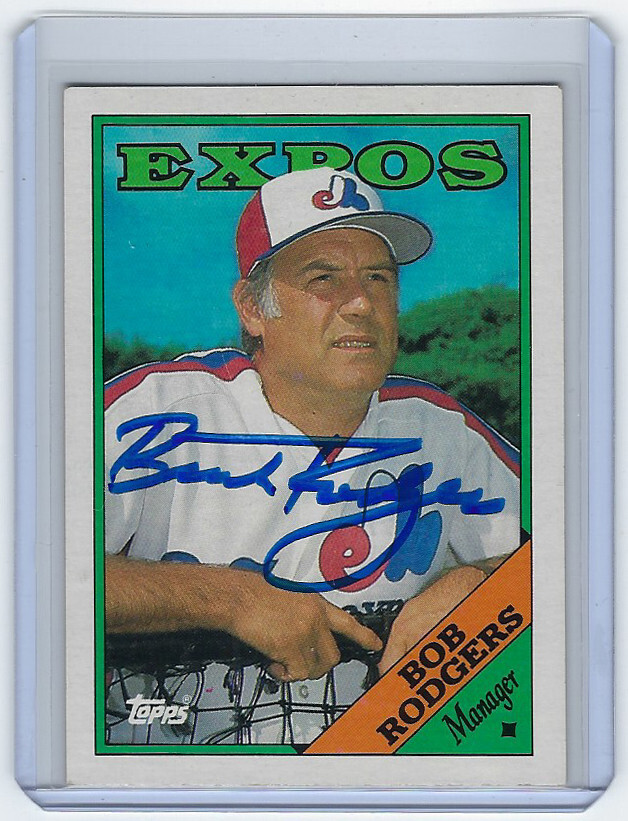 1988 EXPOS Bob Buck Rodgers signed card Topps #504 AUTO Autographed ...