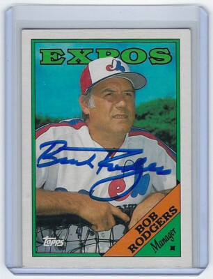 1988 EXPOS Bob Buck Rodgers signed card Topps #504 AUTO Autographed ...