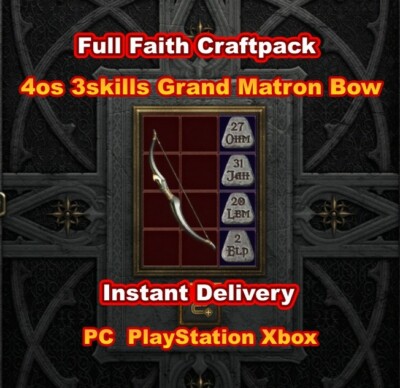 Faith Craftpack Grand Matron Bow Diablo II Resurrected D2R SC NL PC ...