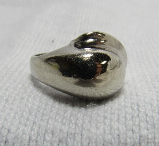 Vintage Kaco 14k White Gold Dome Ladie's Band Sz 6 Men's Pinky Ring 8 ...
