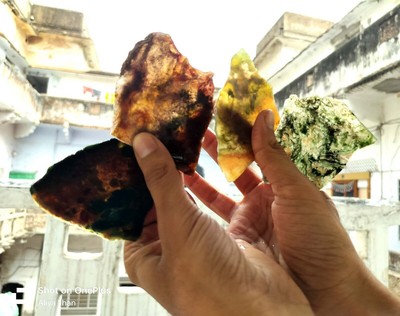 100% Natural Unpolished Moss Agate Slab/Slice Wholesale Lot Gemstone LB ...