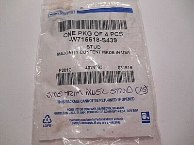 Genuine OEM Ford W715518 S439 SIDE TRIM PANEL STUD - PACKAGE OF 4 | eBay
