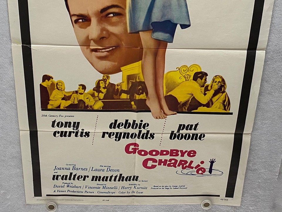 1964 Goodbye Charlie 1SH Movie Poster 27 x 41 Tony Curtis, Debbie ...