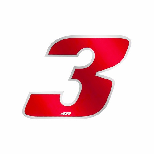 Sticker Number Race for Motorcycle " 3 " Red 100 X 130 MM | eBay