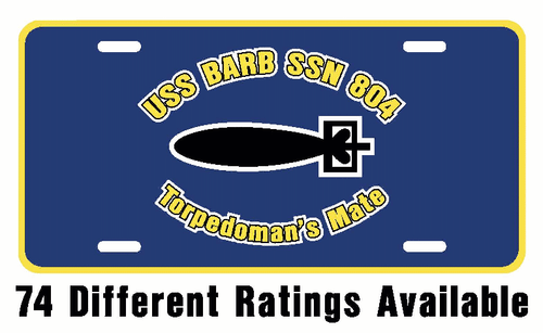USS BARB SSN 804 Rating License Plate U S Navy USN Military PO4 | eBay