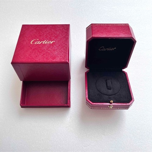 [Near Mint] Cartier Genuine Ring Jewelry case empty Box Red From Japan ...