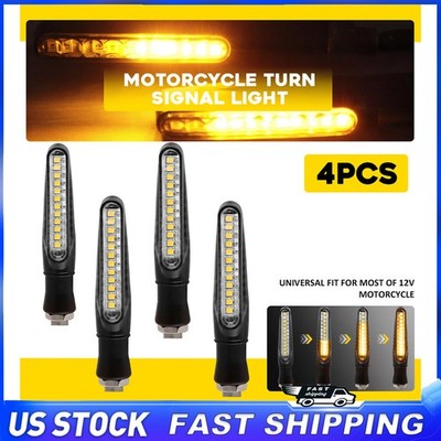 Motorcycle LED Turn Signals Blinker Light Amber For Harley Sportster XL ...
