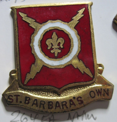 Army crest DUI DI CB clutchback 264th FIELD ARTILLERY BATTALION fa bn ...