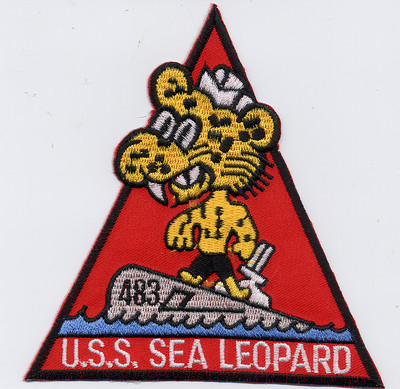 USS Sea Leopard SS 483 - Leopard on sub, triangle BC Patch Cat No B736 ...