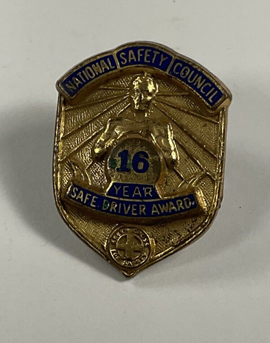 Vintage National Safety Council 16 Year Safe Driver Award Pin Pinback ...