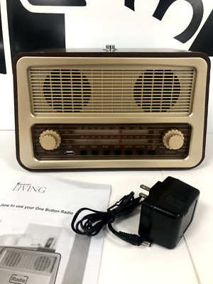 One Button Radio - Ravencourt - Simple Retro AM/FM Analogue Radio/USB ...