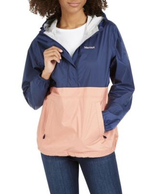 Marmot PreCip Eco Hooded Packable Jacket Blue L NWT! $90 | eBay