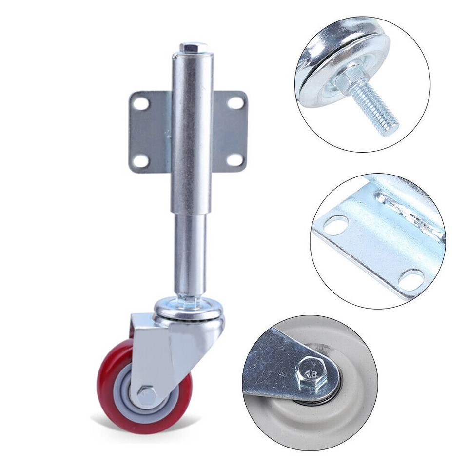 2Pack Metal Gate Wheel Flat with Spring Loaded Swivel Caster 220lbs ...