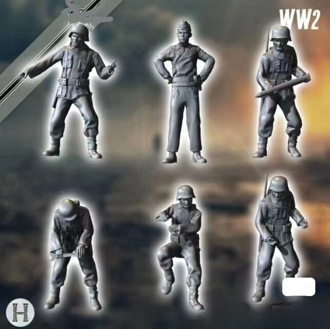 Ww2 German Tank 6 Soldiers 1/35 Scale Resin Model Kit | eBay