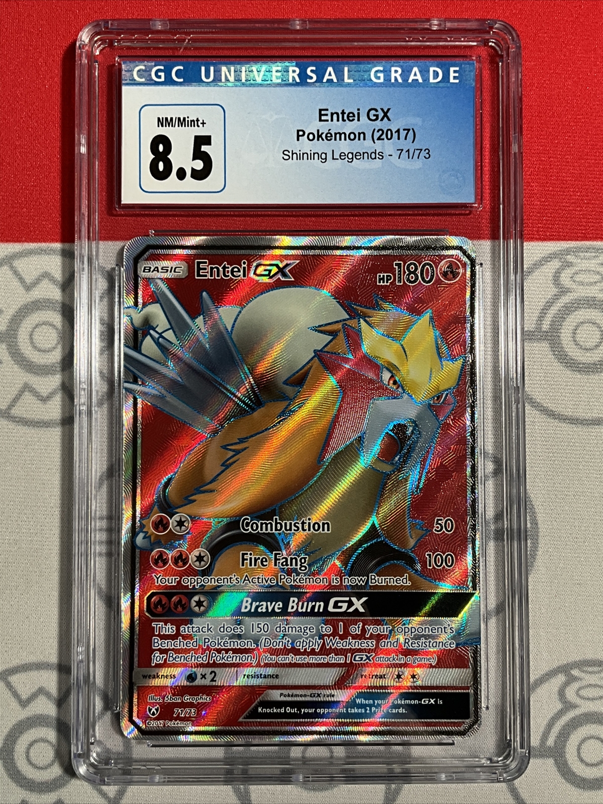 CGC 8.5 Pokemon TCG 2017 Shining Legends Entei GX 71/73 PSA BGS NM ...