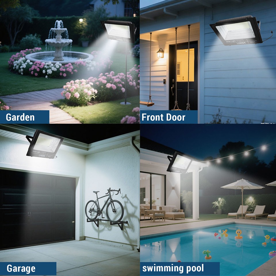 Commercial 2000000LM LED Solar Street Flood Light Outdoor Dusk to Dawn ...