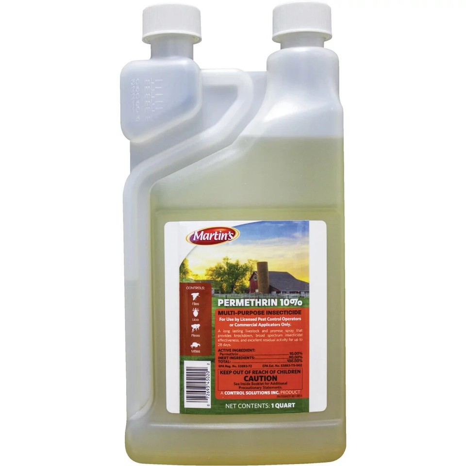 32 oz Permethrin 10% Kills Fleas Flies Lice Mites Ticks Use on ...