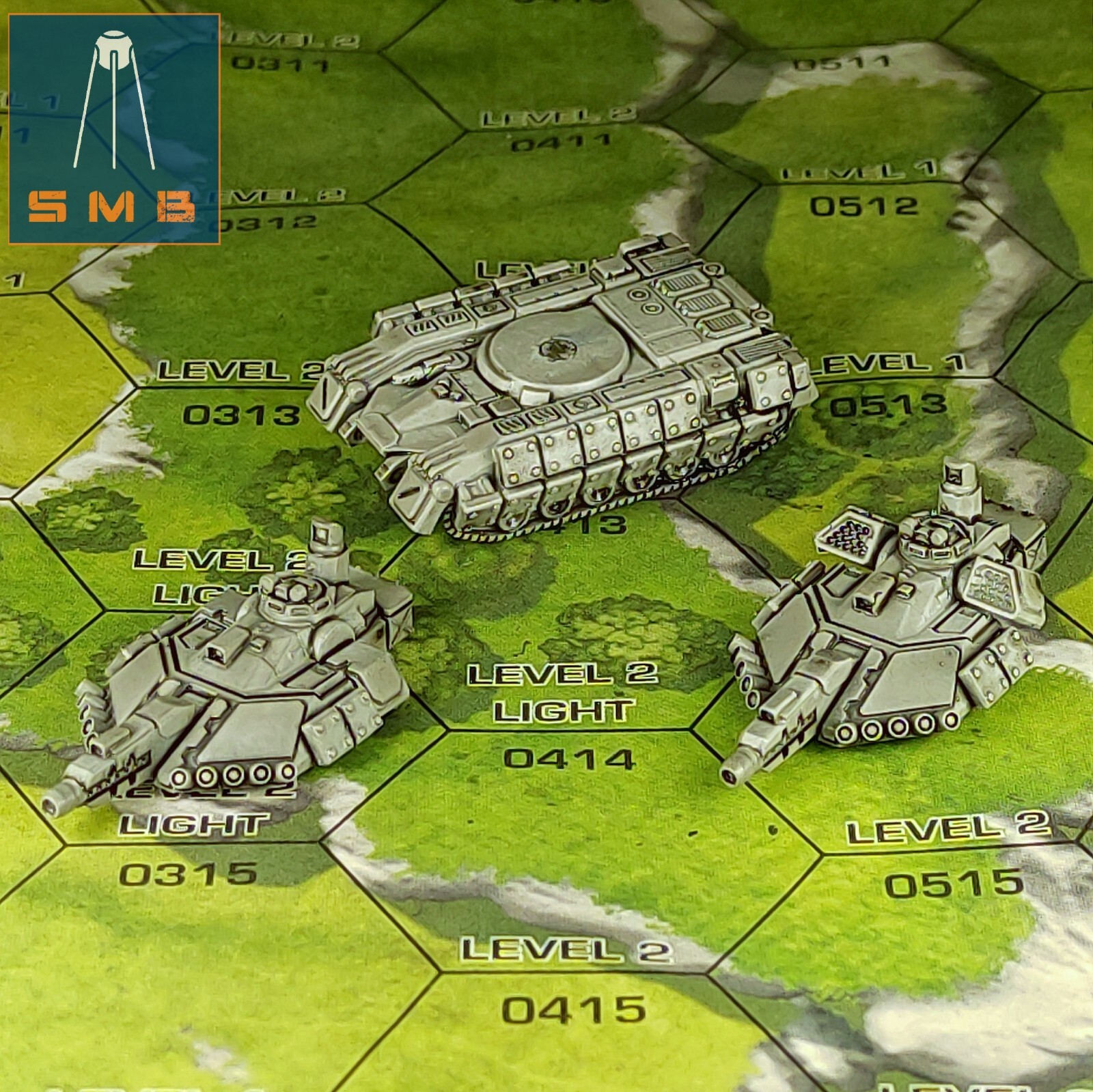 Battletech Alternative - Patton Pulse Laser MBTs x4 w/ Hex Bases (6mm ...