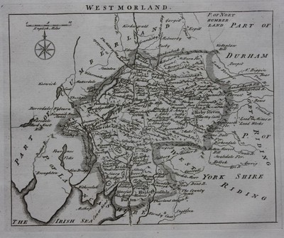 Pre-1900 - England Displayed Antique County Map 1769