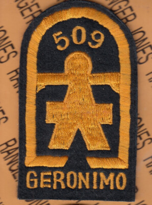 US Army GERONIMO 509th Airborne Infantry Regiment ~4" pocket patch c/e ...