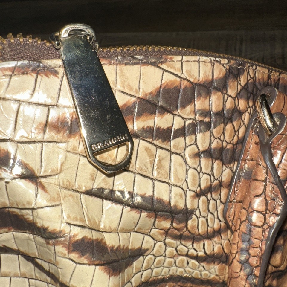 Brahmin Large Duxbury Satchel Bag Melbourne Tan Leather Croc Women ...